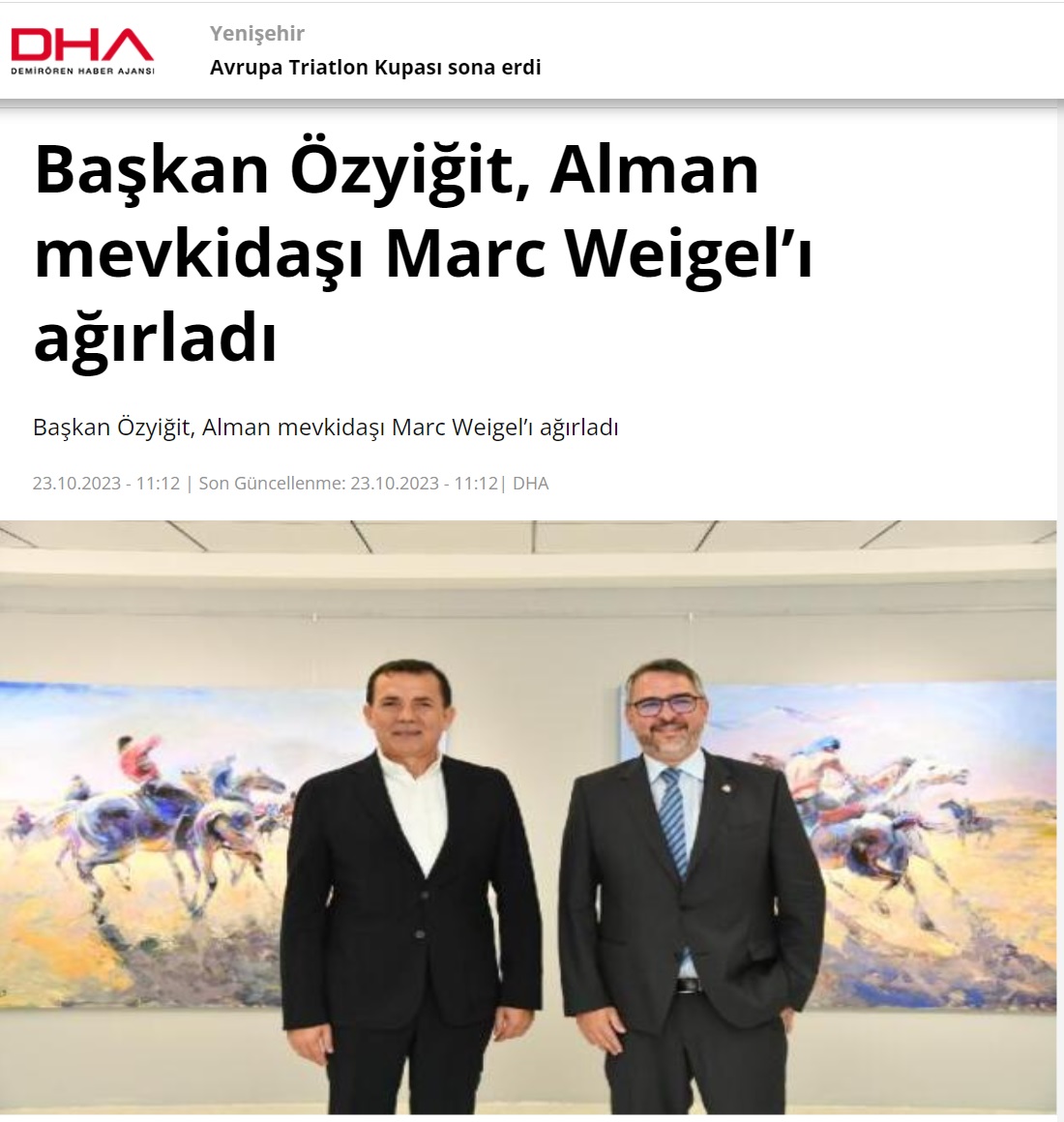 Başkan Özyiğit, Alman mevkidaşı Marc Weigel’ı ağırladı | Mersin Yenişehir Belediye Başkanlığı